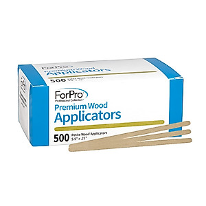 ForPro Professional Collection Premium Wood Applicators, Non-Sterile, Hair Removal Waxing, Petite, 4.5” L x .375” W, 500-Count