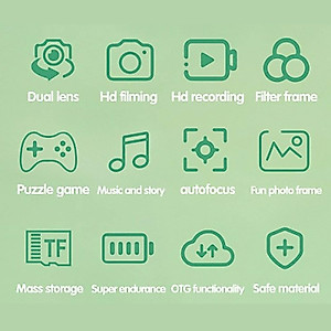 Selfie Camera Toy, Dual Lens 2.0in Screen Children Digital Camera with 32G Card for Boys Girls (Pink)