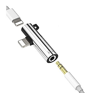Lightning to 3.5mm Headphone Adapter Compatible for iPhone Splitter Audio Apple Dongle Jack AUX Adaptador para Earphone 2 in 1 Phone and Charge Charger Earbud 13 12 11 Pro Max Mini XS SE 7 X 8 Plus