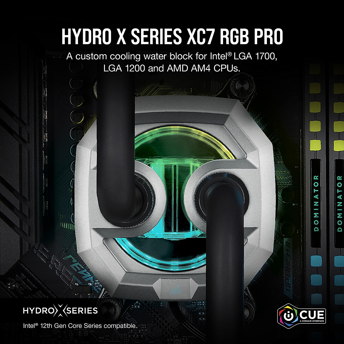 CORSAIR Hydro X Series XC7 RGB PRO CPU Water Block for Intel LGA 1700, 1200, 115X and AMD Socket AM4 (Copper Cold Plate, 110 MicroCooling Fins, 5V ARGB Motherboard Adapter Cable Included) Silver
