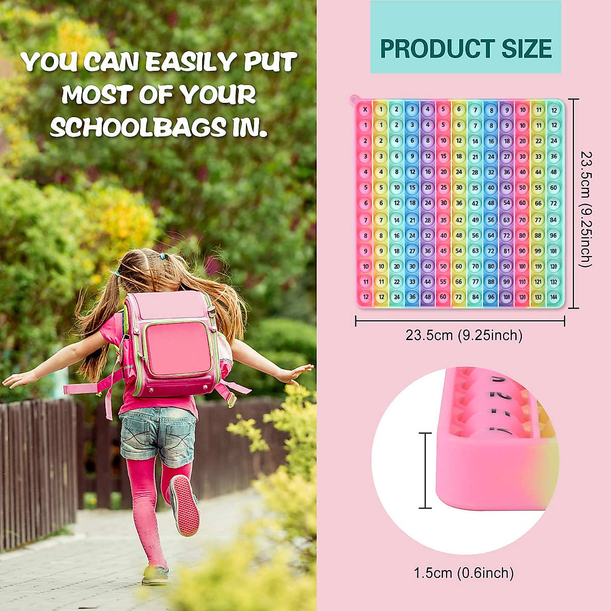 DK-SIMINA Multiplication Tables Games 12 X 12 Math Multiplication Flash Card Toys, Multiplication Games POP Create Various Multiplication Formulas for Teachers Two-Sided Multiplication Tables