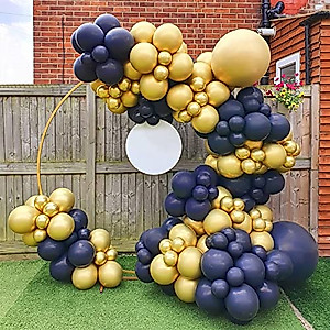 100Pcs Blue Balloons, Navy Blue Balloon Garland Arch Kit 18/12/10/5 Inch Matte Blue Different Sizes Latex Balloons for Birthday Wedding Party Baby Shower Wedding Graduation Decorations