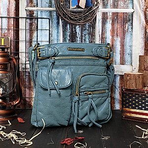 Montana West Crossbody Bags for Women Shoulder Purse and handbags Medium Multi Pocket Travel Bag,MWC-046JEAN