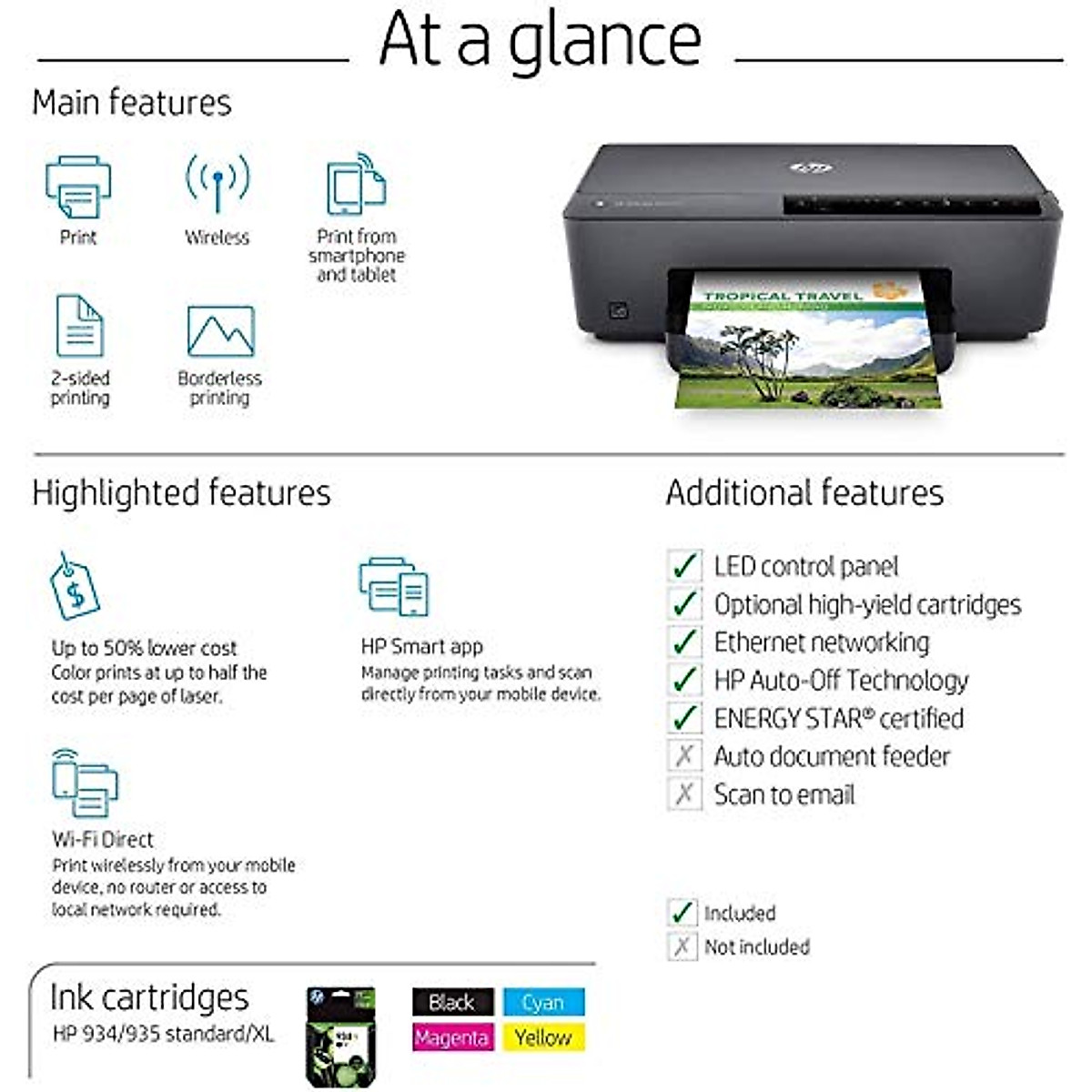 HP OfficeJet Pro 6230 Wireless Color Printer, Works with Alexa (E3E03A)