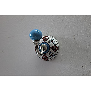 PARIJAT HANDICRAFT Hand Painted Beautifully Multi Colored Ceramic Wall Hook Hanger Key Holder hat Clothes hangings Bath Towel Hook Hanger.