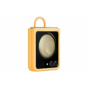SAMSUNG Galaxy Z Flip5 Silicone Phone Case with Ring, Clear Protective Cover with Soft Matte Finish, Secure Finger Grip, Stylish, Smooth Design, International Version - (Apricot)