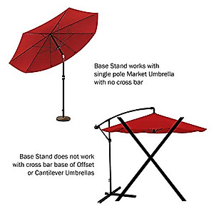 Pure Garden 50-LG1210 Outdoor Umbrella Base – Heavy-Duty Resin and Cement 34LB Weighted Patio Shade Stand for Deck, Backyard, or Poolside Use (Bronze), 1.5"-1.8"
