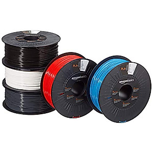 Amazon Basics PLA 3D Printer Filament, 1.75mm, 5 Assorted Colors, 1 kg per Spool, 5 Spools, 5Kg total