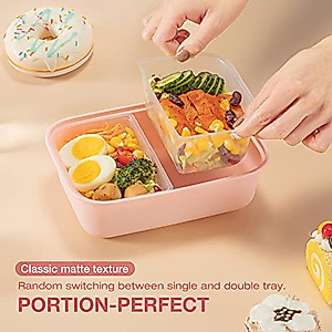 Glotoch Extra-Thick Meal Prep Containers Reusable, 38OZ To Go Containers, Double Use As Divided Lunch Containers For Portion Control-Microwave&Freezer&Dishwasher Safe,BPA-Free,10 Pack,Pink