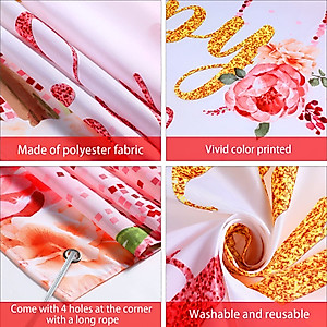 Rose Gold Happy Birthday Backdrop for Girls Women Happy Birthday Party Photography Background Decoration Photoshoot Banner (6.1 x 3.6ft)