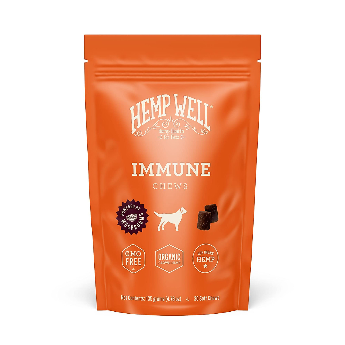 Hemp Well Immune - Allergy Support Dog Soft Chews - Long Lasting Relief for Seasonal Dog Allergies and Itching - Supports Healthy Skin and Immune System - Gut Health - Organic (30)