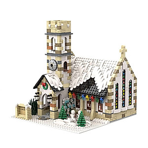 KAROYD Modular Winter Country Church Building Kit, Christmas Series Building Blocks Set (1,808PCS)