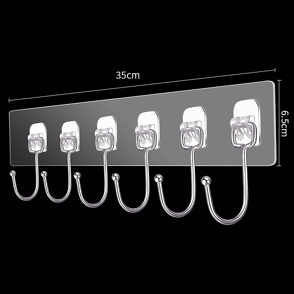 Venupple Adhesive Coat Rack with 6 Hooks, 4 Packs Heavy Duty Wall Hook for Hanging Coat Hat Towel Purse Robes Keys Mudroom Bathroom Entryway, Coat Hooks