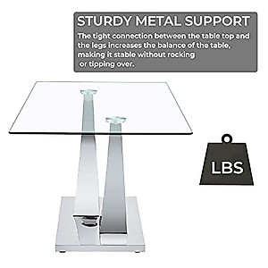 63" Glass Dining Table for 4 to 6 People, Modern Minimalist Kitchen Table with Tempered Glass Tabletop and Metal Base, Large Rectangle Dining Room Table for Kitchen Dining Living Meeting Room