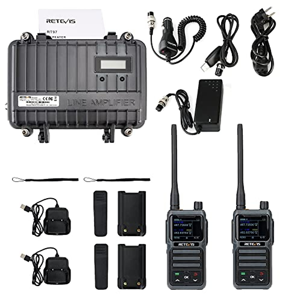 Retevis RT97 GMRS Mobile Radio Relay Communication Set, Full Duplex ...