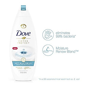 Dove Body Wash For All Skin Types Antibacterial Body Wash Protects from Dryness, 22 Fl Oz (Pack of 4)