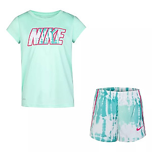 Nike Baby Girls Tee & Sprinter Short 2 Piece Set (G(16J273-E6D)/P, 24 Months)