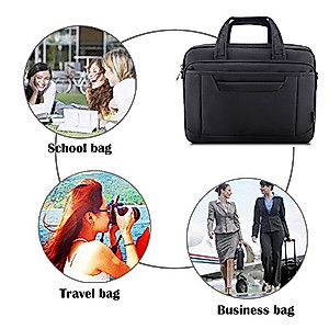 Briefcase Bag 15.6 Inch Laptop Messenger Bag Business Office Bag for Men Women, Waterproof Stylish Nylon Multi-Functional Shoulder Bag fit for Computer Notebook MacBook Hp Dell Lenovo Asus Apple