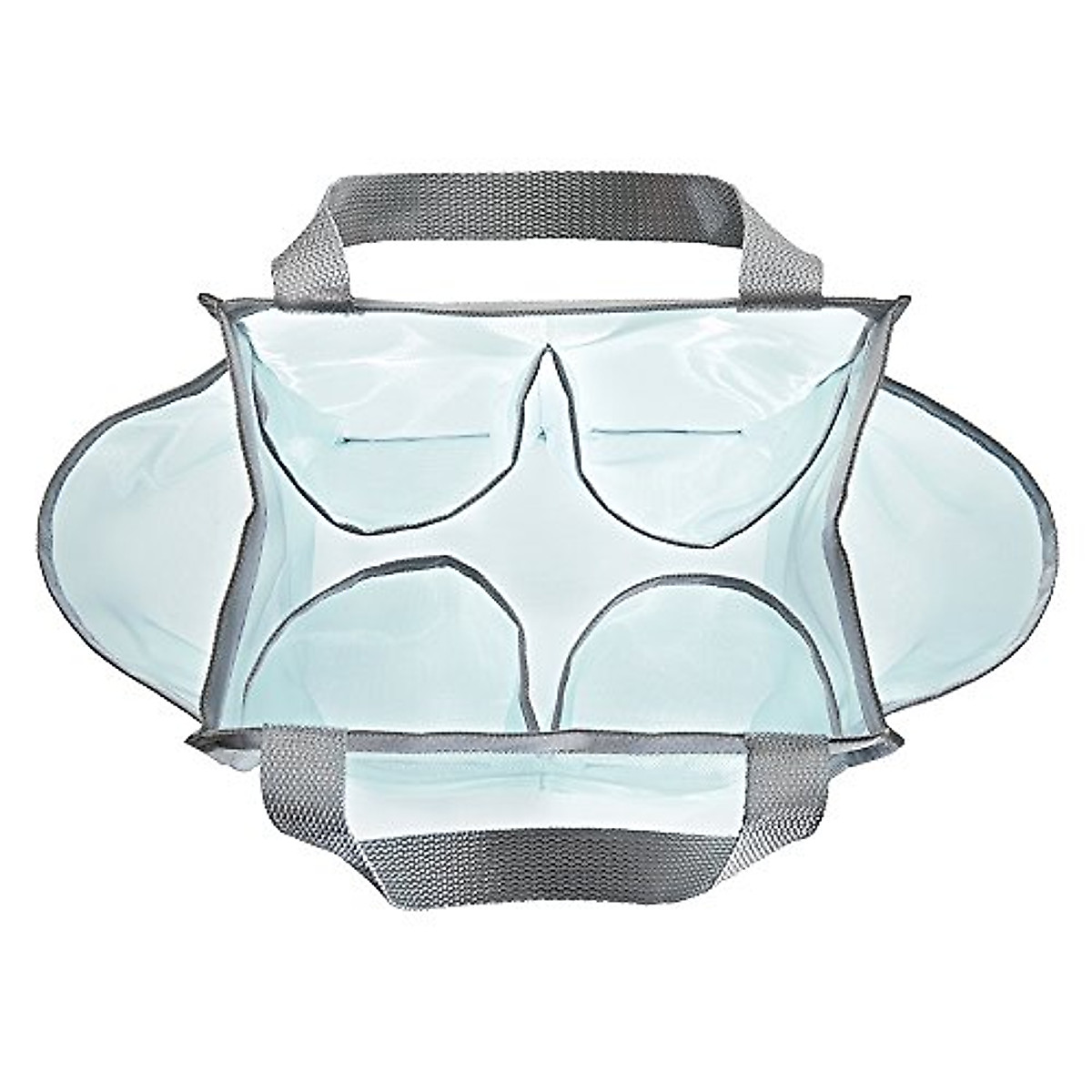 iDesign Mesh Water-Resistant Shower Caddy Tote with Handles for Bathroom, College Dorm, Garden, Beach, 8.5" x 5.75" x 9.25" - Mint Green and Gray