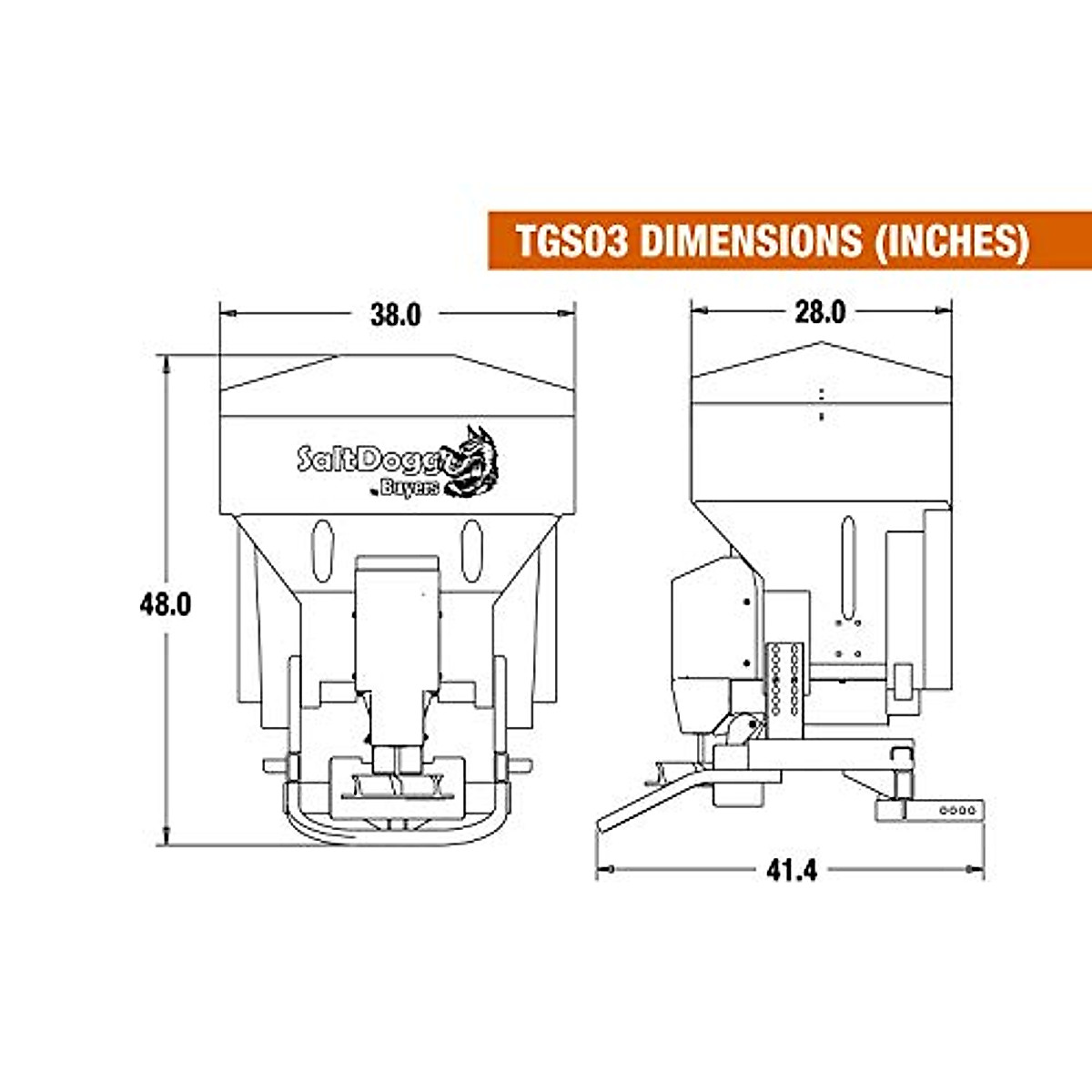 SaltDogg TGS03 8 Cubic Foot Tailgate Salt Spreader