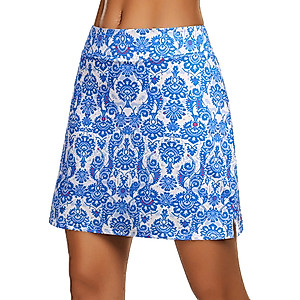 Ekouaer Skirt with Short Workout Sports Outdoors Skort for Girls Athletic Quick Dry Clothing (Pattern/M)