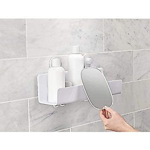 Joseph Joseph EasyStore Shower Caddy with Adjustable Mirror, Large, White