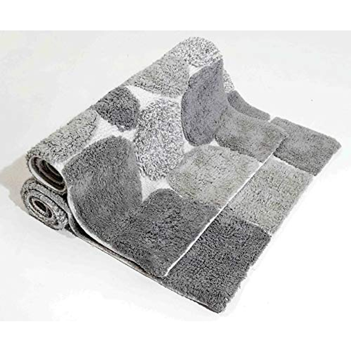 Chesapeake Pebbles 2 Piece Bath Rug Set, 21 in x 34 in&24 in x 40 in, Grey