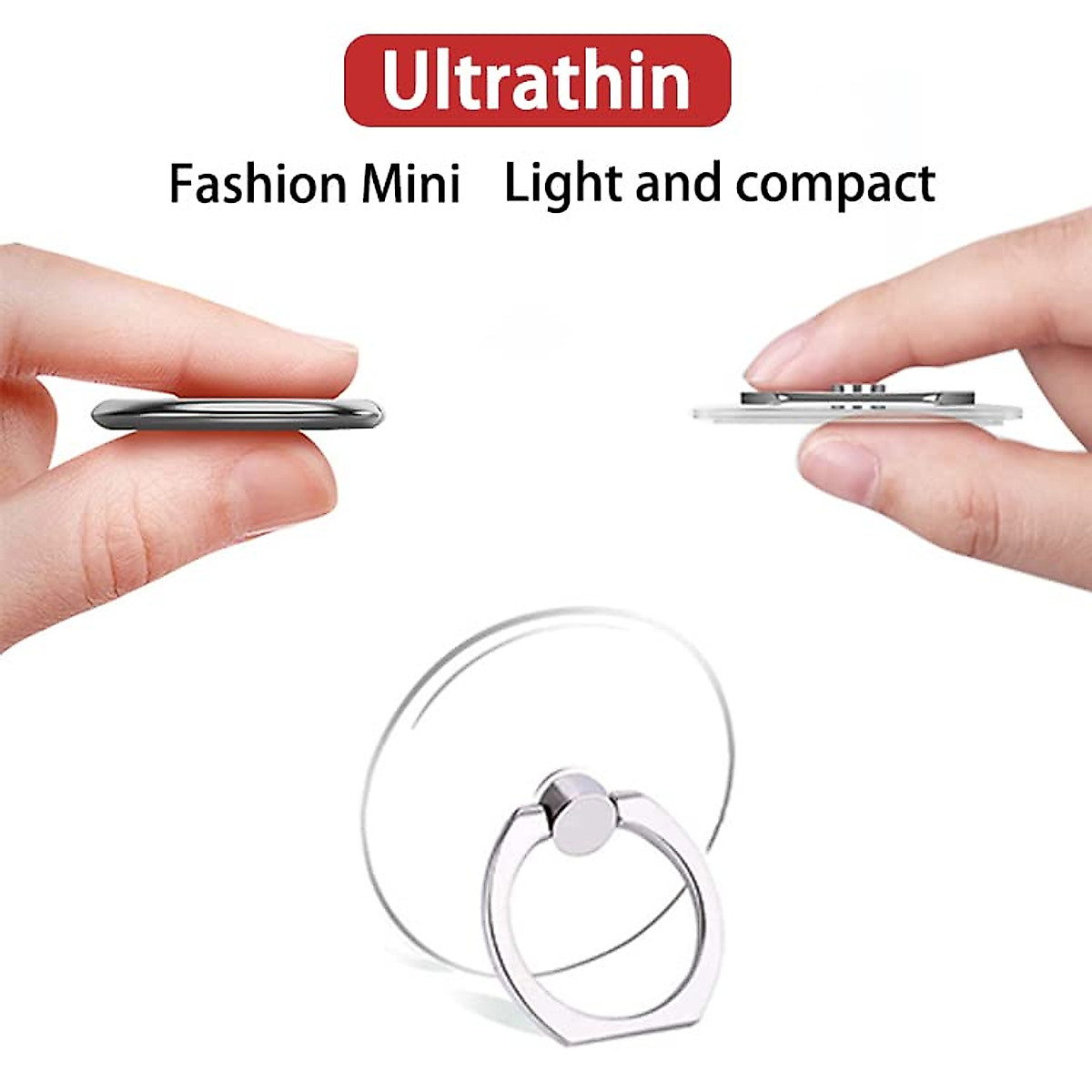 Osophter for Clear Phone Ring Holder Universal Finger Ring Kickstand with iPhone, Samsung, LG,Moto and More(Clear)