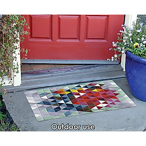 Toland Home Garden 800304 Prism Party Geometric Door Mat 18x30 Inch Triangle Outdoor Doormat for Entryway Indoor Entrance