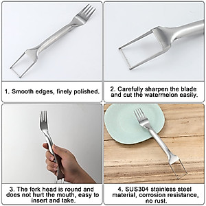 Watermelon Slicer Fork, Stainless Steel Watermelon Slicer Cutter Summer 2-in-1 Watermelon Fork Slicer Fruit Cutting Fork Tool