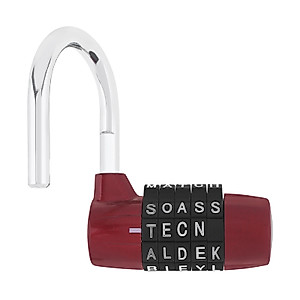 HOJLKLD Gym Locker Lock 5 Letter Word Lock Safety Padlock Combination Lock for School Gym Locker,Sports Locker,Fence,Toolbox,Case,Hasp Storage (Red)