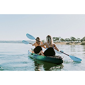 DRIFTSUN Teton 120 Hard Shell Kayak, 2 or 3 Person Sit On Top Fishing Kayak with 2 EVA Padded Seats, Includes 2 Aluminum Paddles and Fishing Rod Holder Mounts