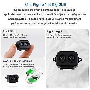 MakerFocus Lidar Range Finder Sensor Module TF-Luna, Single-Point Micro Ranging Module 0.2 to 8m Compatible with Pixhawk, Ar duino and Raspberry Pi with UART / I2C Communication Interface
