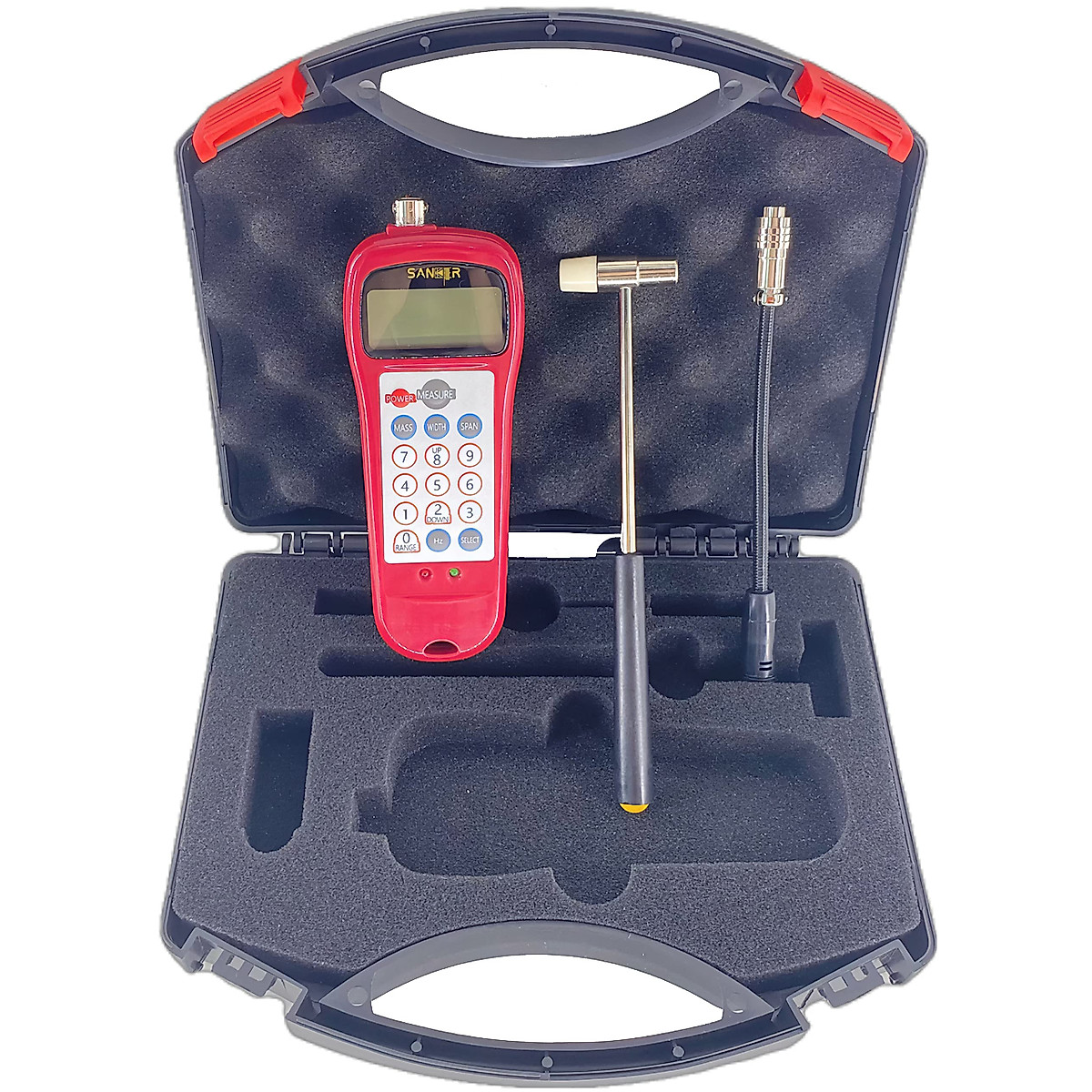 QIUSUO Sonic Belt Tension Meter for Testing Tesion Belt Steel Wire Steel Belt with Frequency Range 10Hz to 5000Hz and Tension Range 0.01 to 99900N LCD Backlit Display
