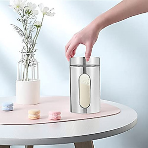 MAGICLULU Visible Kitchen Storage Tank 950ml Stainless Steel Storage Box Dry Food Storage Jar Tea Storage Tank Airtight Canister