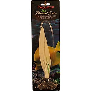 Aquatop Aquatic Supplies 819603016581 Silicone Aquarium Plant, 7.5", Amazon Sword White