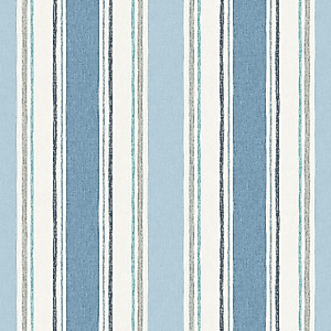 Arden Selections Outdoor Loveseat Cushion Set, 48 x 24, Water Repellent, Fade Resistant, Cushion Set for Couch, Bench, and Swing 48 x 24, French Blue Linen Stripe