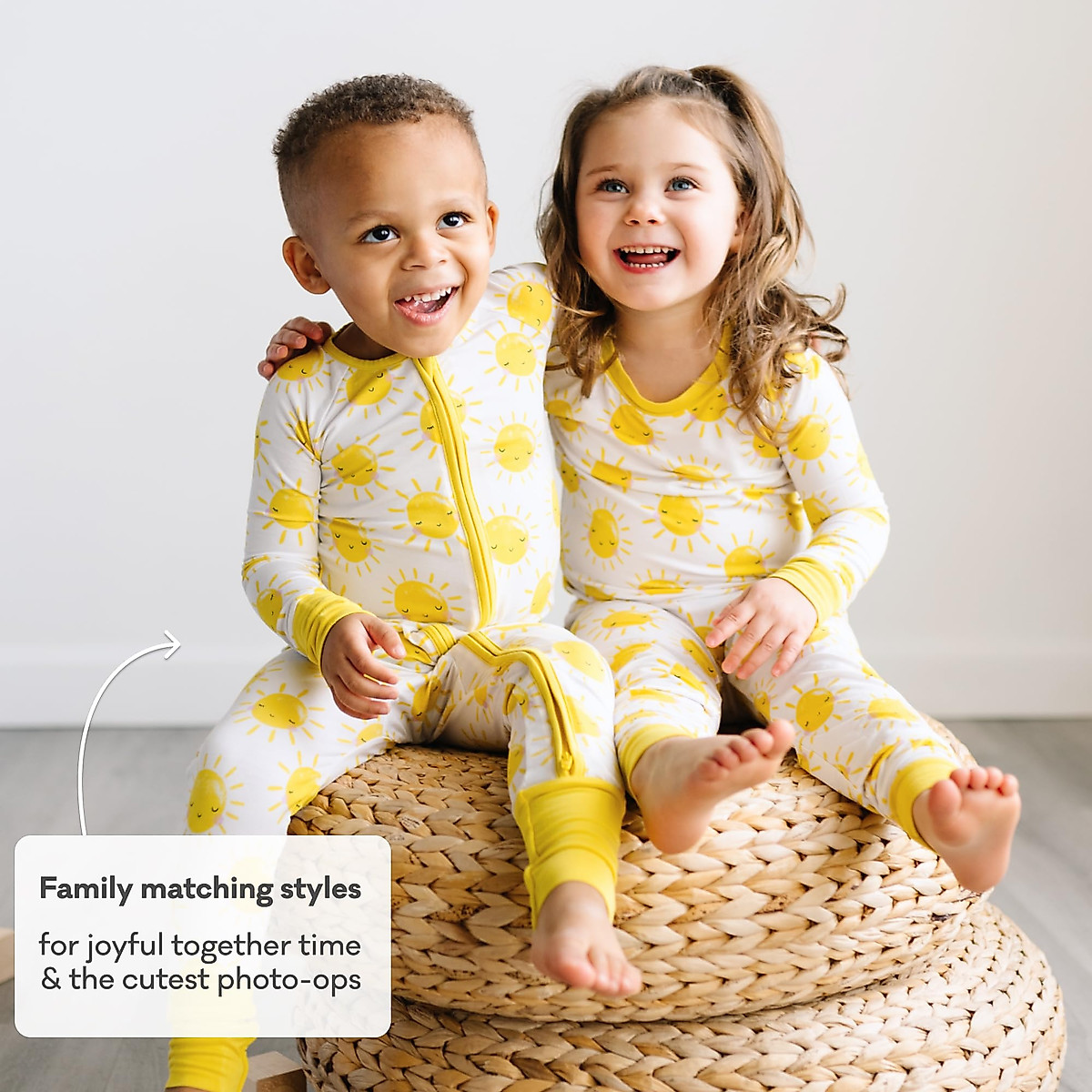 Little Sleepies Baby Pajama Unisex, Bamboo Viscose Zippy PJs, Sunshine, 3-6M