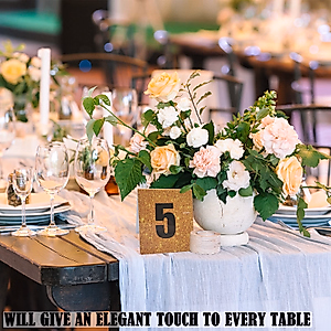 Table Numbers, 20 Pcs Wedding Table Numbers, Gold Double-sided Plastic Table Signs Seat Numbers for Wedding Reception Party Birthday Anniversary Catering Banquet Restaurant Event Decor,1-20