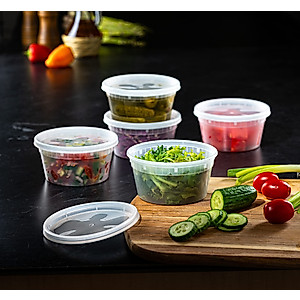 Pantry Value [Case of 240] 12 oz. Plastic Deli Food Storage Containers with Airtight Lids