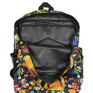 Super Mario Bros. Backpack All Over Character Print 16" Bag