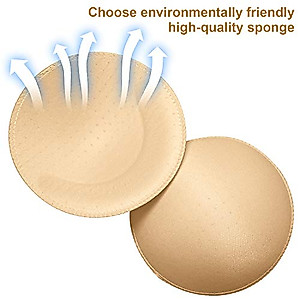 TopBine Round Yoga Bra pad Sports Bra Inserts Pads (C/D Beige)