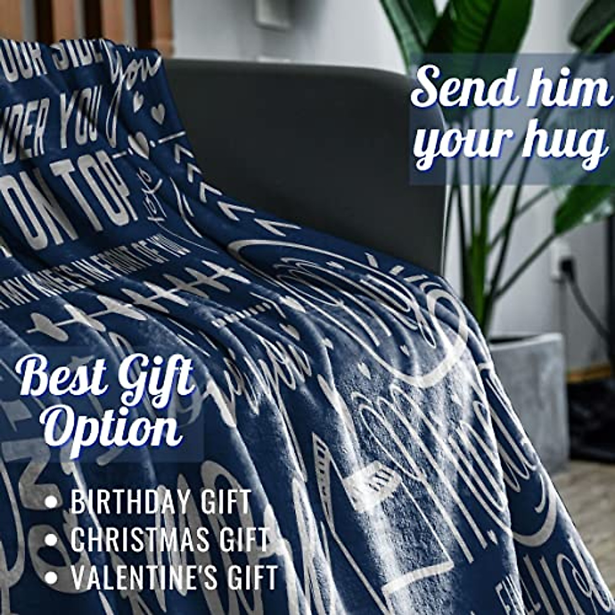 Boyfriend Gifts, Boyfriend Blanket, Funny Flannel Blanket for Boyfriend, Soft Throw Blanket for Him, BF, Man, Lovers 50 x 65 Inches - Blue