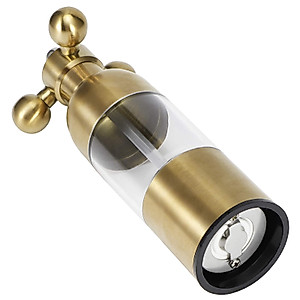 BORDSTRACT Pepper Grinder, Stainless Steel Salt and Pepper Grinder Salt Spice Mill Adjustable Coarseness Grinder, Seasoning Grinding Kitchen Tool for Cooking Gold)