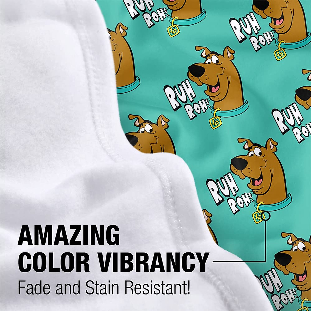 LOGOVISION Scooby Doo Lightweight Baby Blanket, 30"X40", Ruh Roh Face Pattern Unisex for Infants Girls & Boys