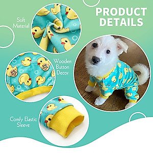 KYEESE Dog Pajamas Yellow Ducks Dog Onesie Dog Coat Dog Pajamas Large Sized Dog Soft Dog Costume Dog Clothes Dog Surgery Recovery Suit Dog Body Suits After Surgery Cat Clothes Large Dog Pajamas