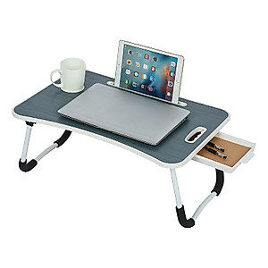 Glossy Desk Foldable Portable Multifunctional Lazy Laptop Table Laptop Bed Desk Work Desk Computer Desk for Couch,Bed, Working, Writing Us Fast Home Office Desk (Black, One Size)