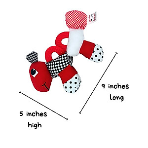 Genius Baby Toys 9" Caterpillar Teether, Teething Toy for Babies and Infants