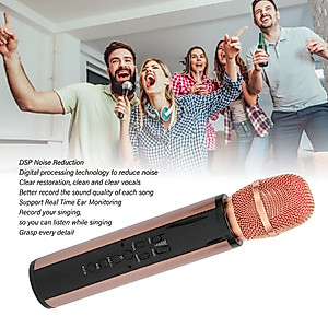 GOWENIC Karaoke Microphone, Portable Handheld Wireless Microphone for Bluetooth, Rechargeable Kids Microphone with Recording for Home KTV Kids Birthday Party ()