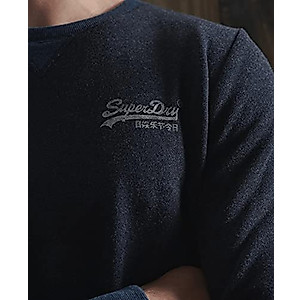 Superdry Mens Orange Label Interest Crew Sweatshirt, Slim Fit, Crew Neckline Midnight Blue Grit Size M